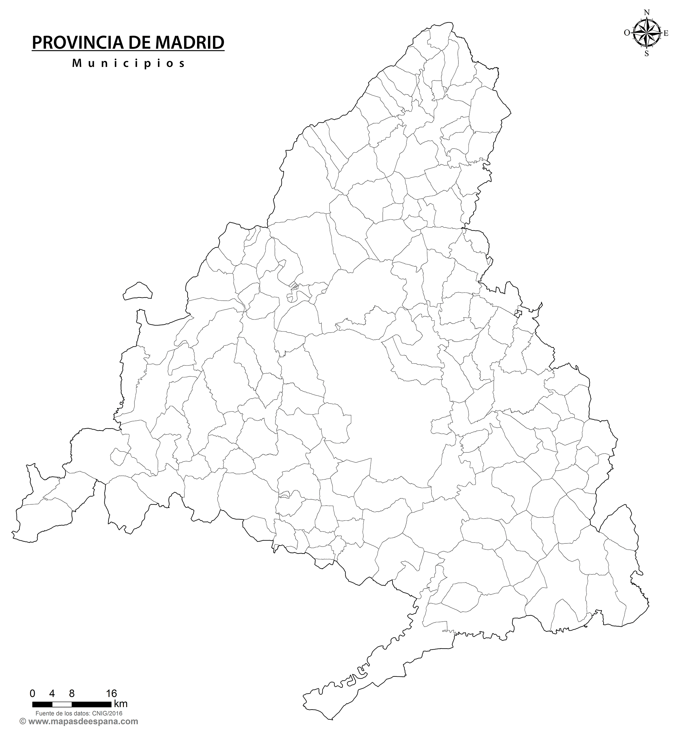 Mapa mudo de la provincia de Madrid Mapa mudo de la provincia de Madrid